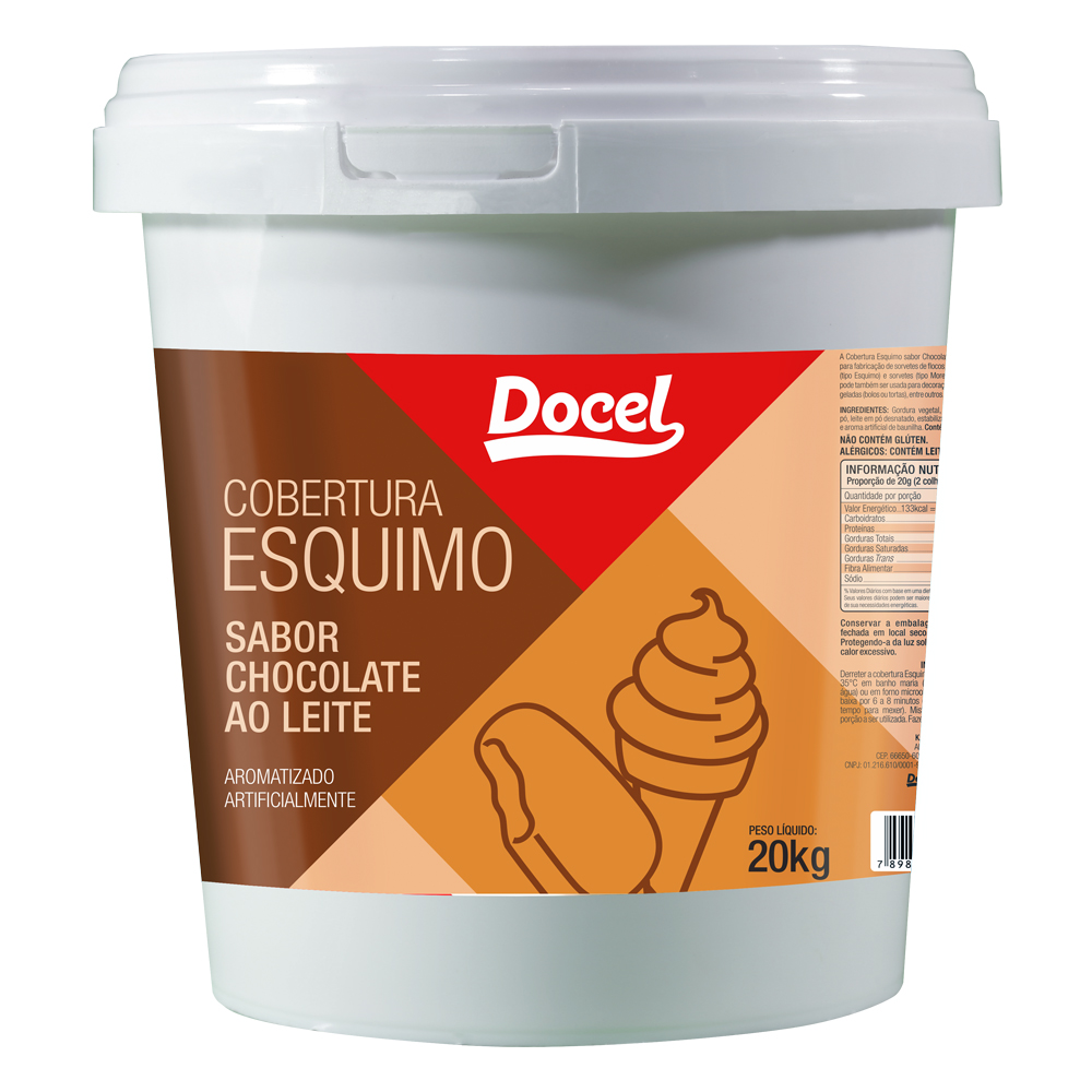 Cobertura Esquimo Chocolate ao Leite 20kg – Docel Indústria de Produtos ...